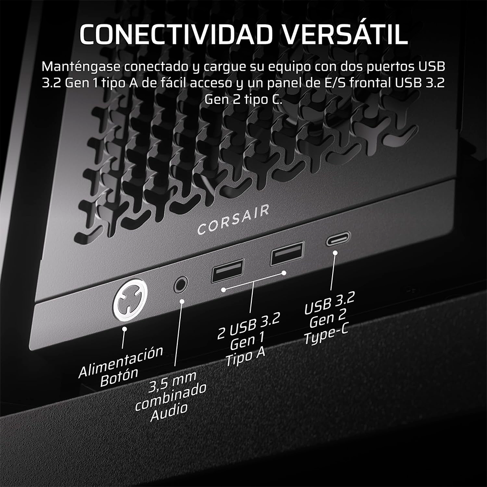 Gabinete Corsair 4000D RS, Midi-Tower, ATX/EATX/Micro-ATX/Mini-ITX, USB ...